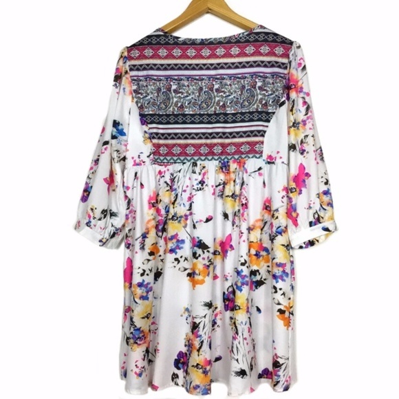 Dresses | Peasant Style Floral Print Festival Shift Dress | Poshmark